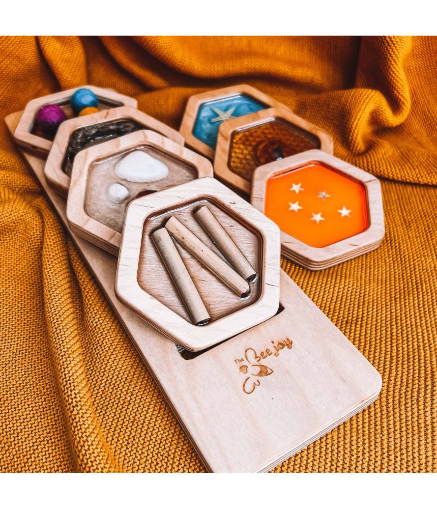 Hexagones sensoriels premium pour stimulation des mains + bande son - The Bee Joy