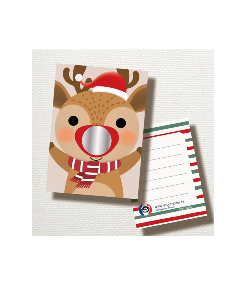 Renne rigolo, carte de voeux à gratter - Gratte-moi