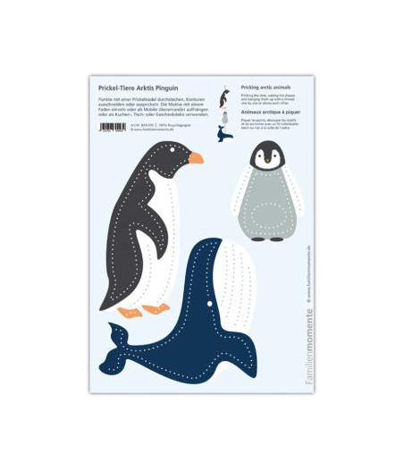 Pingouin animaux de la banquise - Poinçonnage - Famili en momente